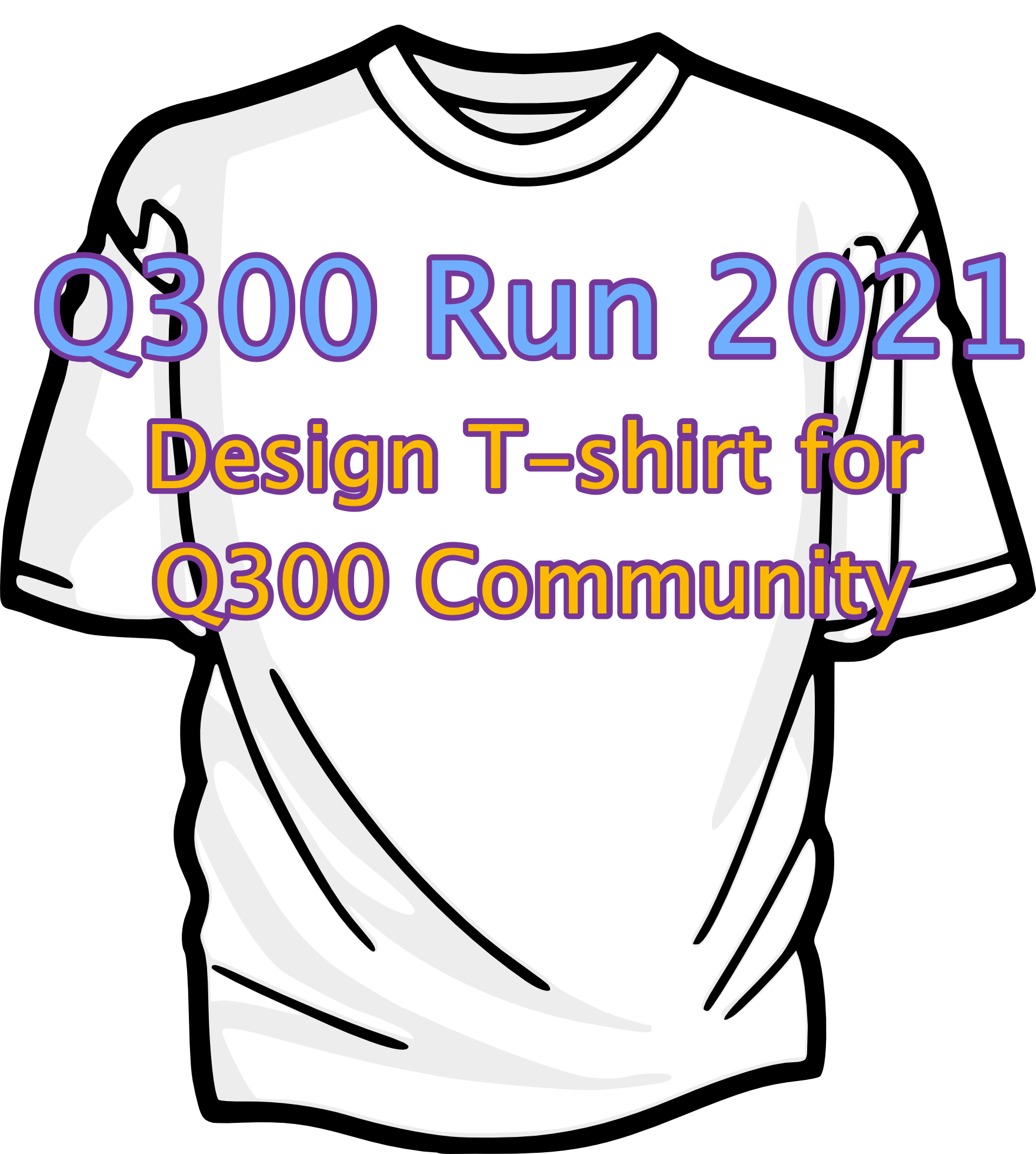 T-Shirt logo design for the Q300 Fun Run 2021 - Q300 PTA