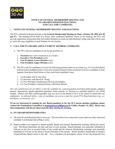 Seeking PTA Board Members for 2022-2023 - Q300 PTA